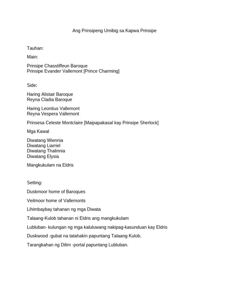 Ang Prinsipeng Umibig Sa Kapwa Prinsipe | PDF