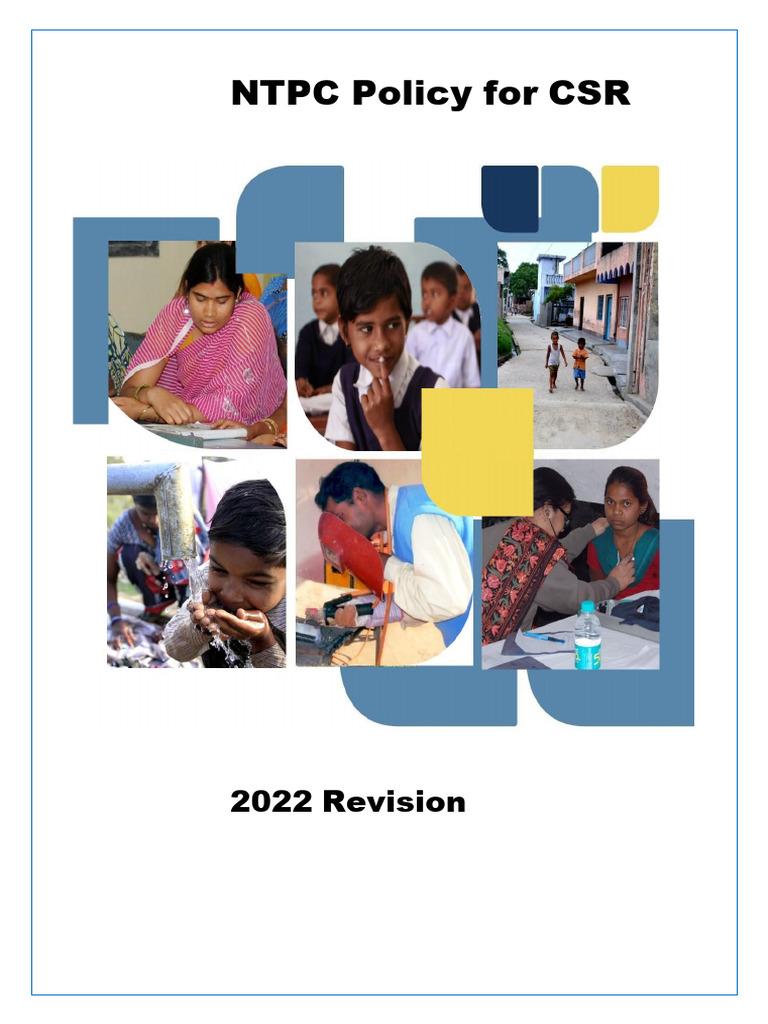 NTPC Policy for CSR 2022-Revised (1) | PDF | Corporate Social ...