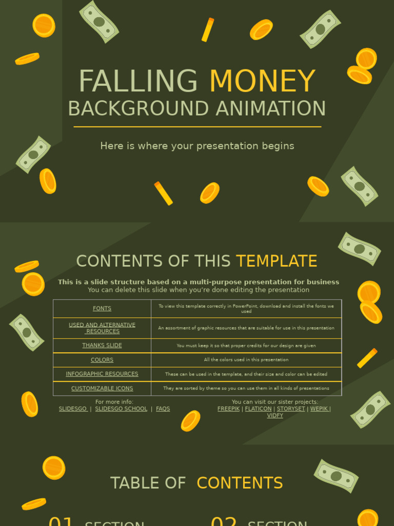 Falling Money Background Animation Template | PDF | Mercury (Planet ...