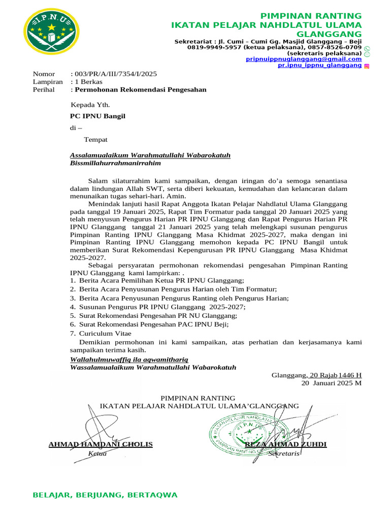 Surat Rekom Ip-PC | PDF