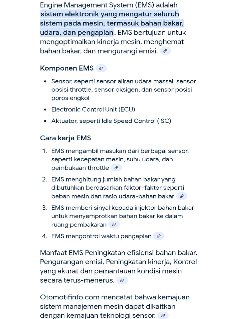 Engine Management System (EMS) | PDF