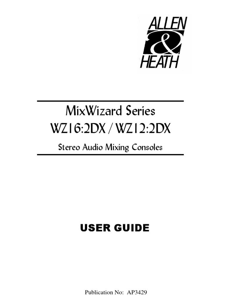 Allen & Heath WZ16 Mk2 DX User Guide | PDF | Electrical Connector | Ac ...