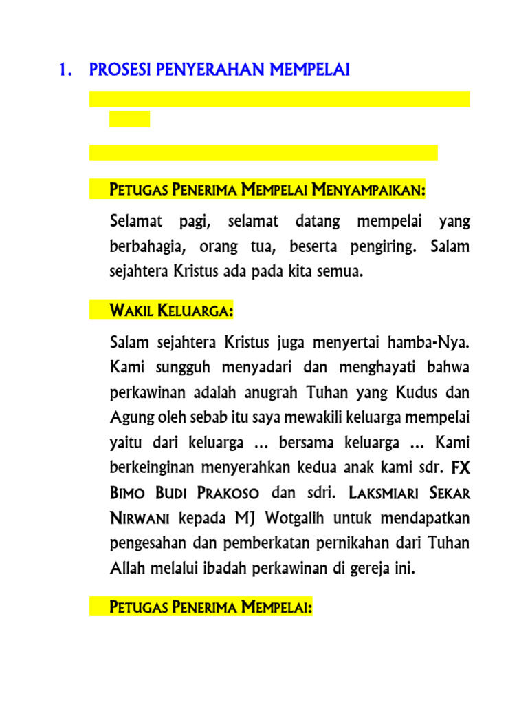 Pemberkatan Pernikahan Ekumene | PDF