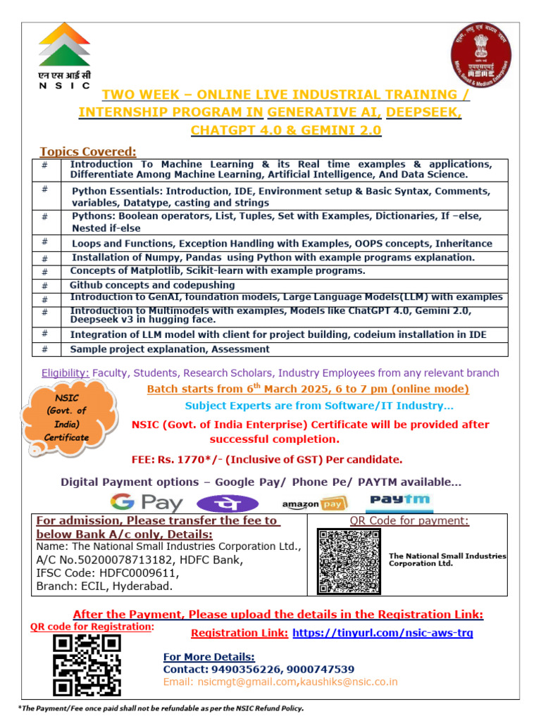 NSIC Generative AI - 06.03.2025 | PDF | Python (Programming Language) | Computer Science