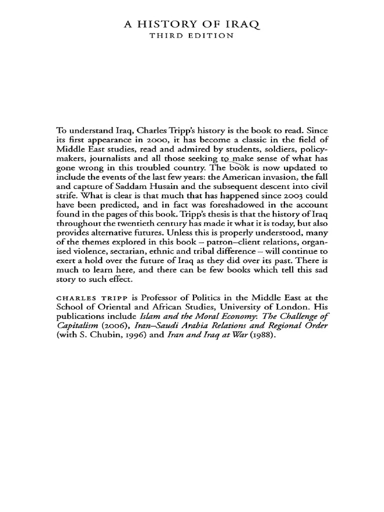(Charles Tripp) A History of Iraq | PDF | Iraqi Kurdistan | World Politics