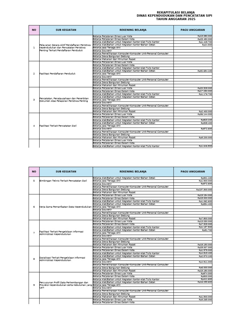 Format Efisiensi APBD 2025 | PDF