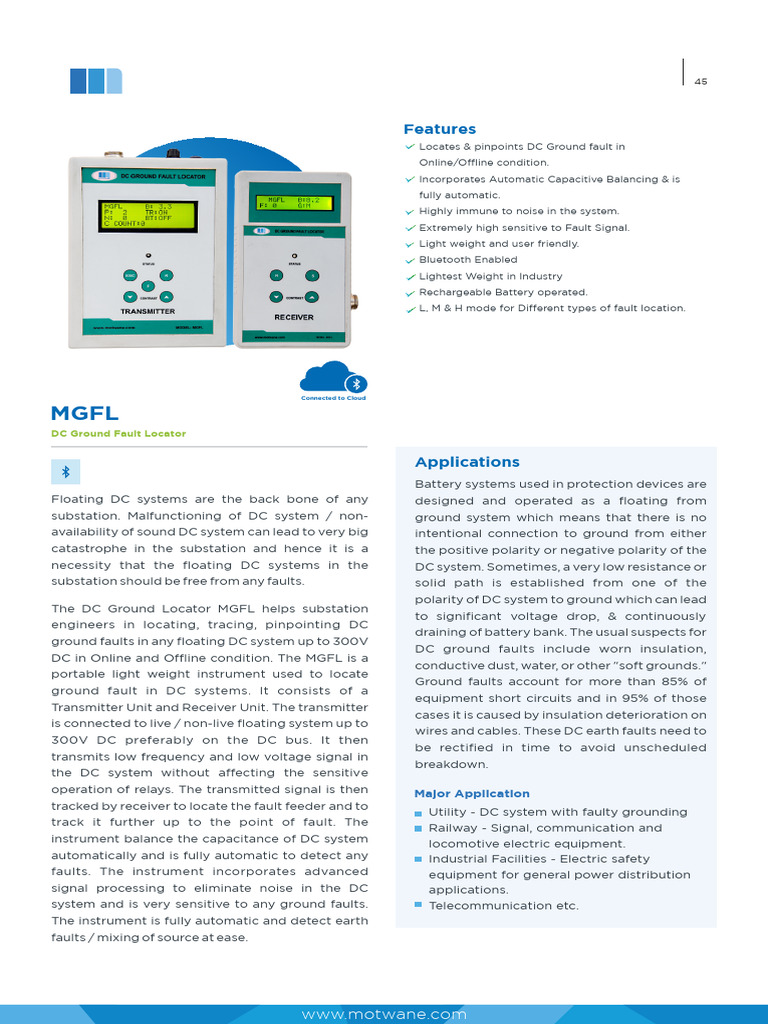 DC Earth Fault Locator MGFL | PDF | Direct Current | Manufactured Goods