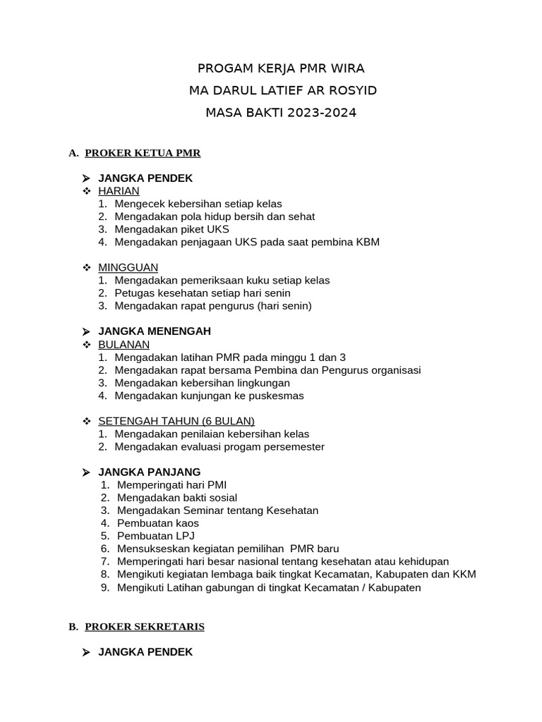 Proker PMR Madya 2023-2024 | PDF