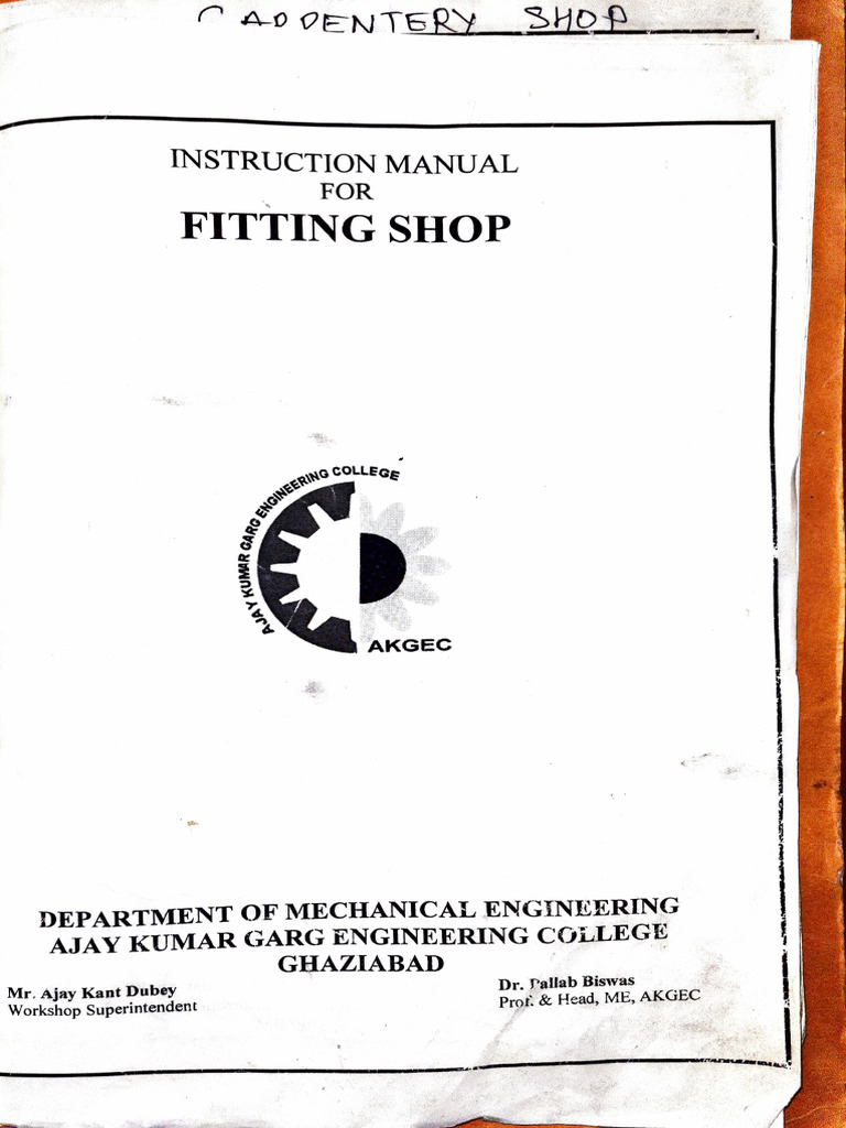 Fitting Shop + Carpentery Shop | PDF | Metalworking | Cutting Tools