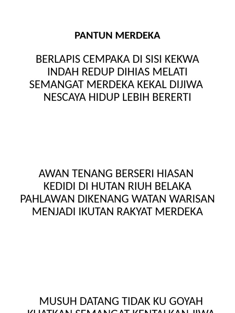 Pantun Merdeka | PDF