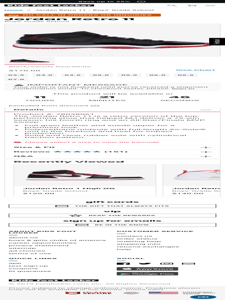 Jordan Retro 11 - Boys' Grade School Kids Foot Locker | PDF | Shoe | Foot