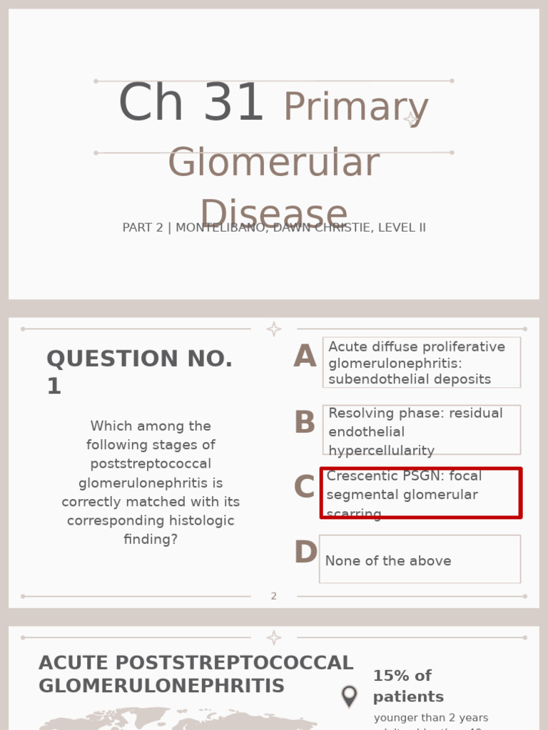 CH 31 Primary Glomerular Disease Part 2 | PDF | Kidney Disease | Medical Specialties