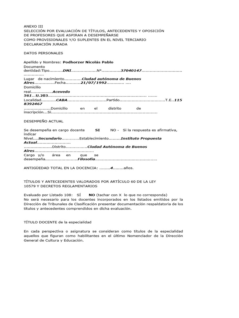 Anexo Iii | PDF | Maestros | Enseñando