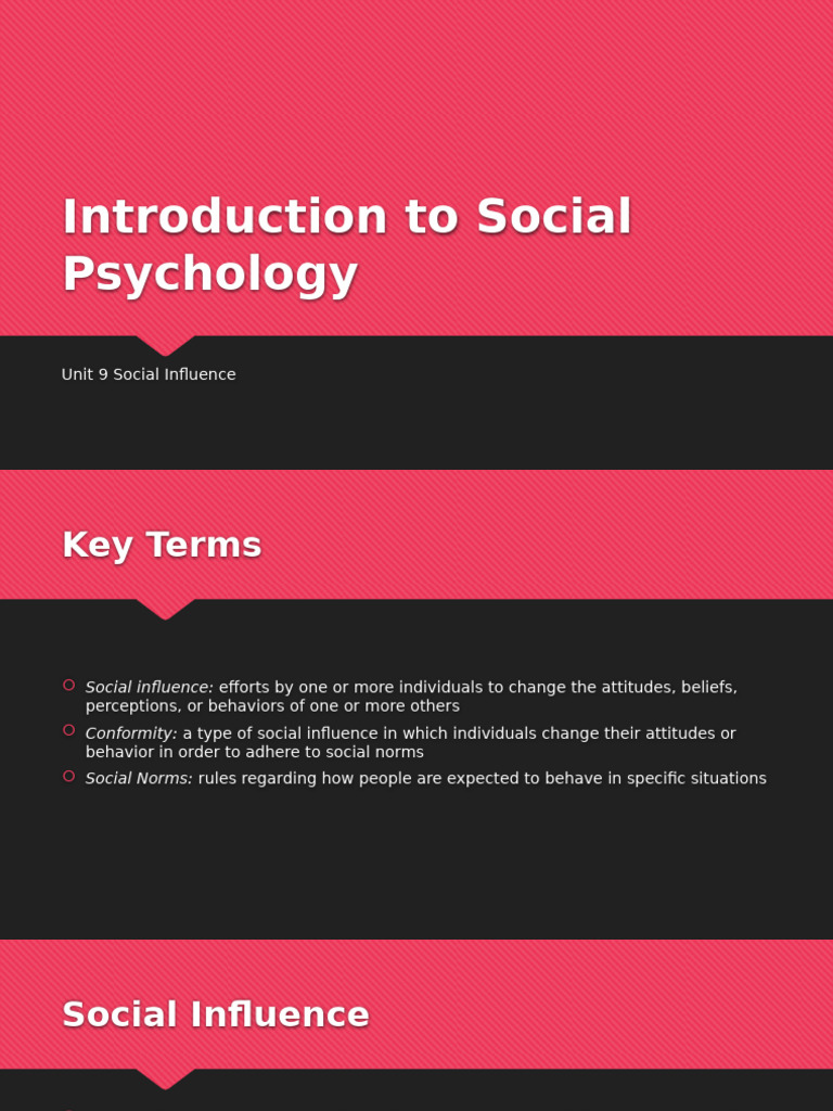 Unit 9 Social Influence | PDF | Conformity | Social Psychology