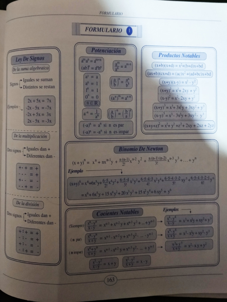 Formulas Algebraicas | PDF