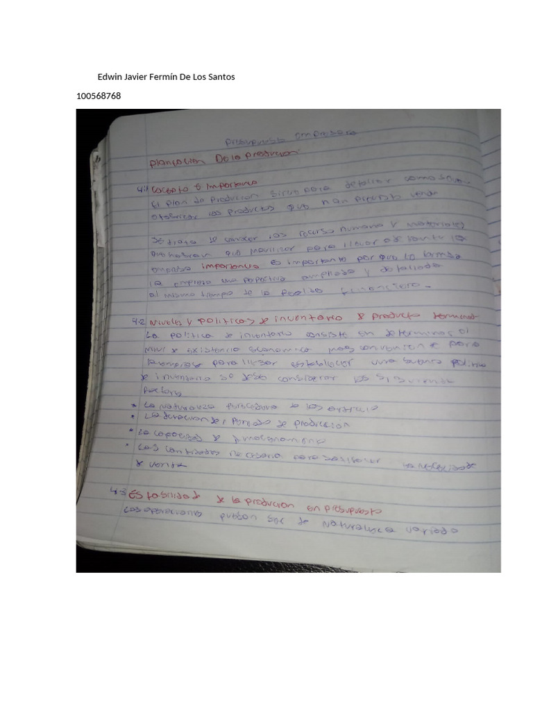 Edwin Fermín presupuesto empresarial | PDF