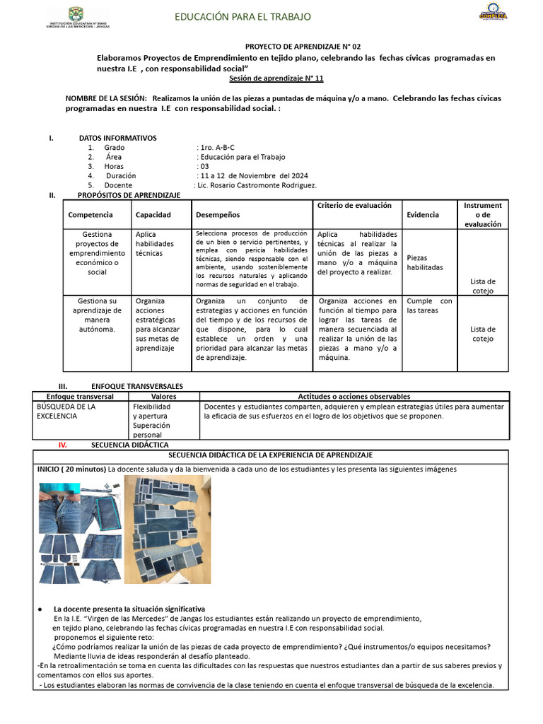 Sesión 11 - 2 EPT 2024 | PDF | Aprendizaje | Maestros