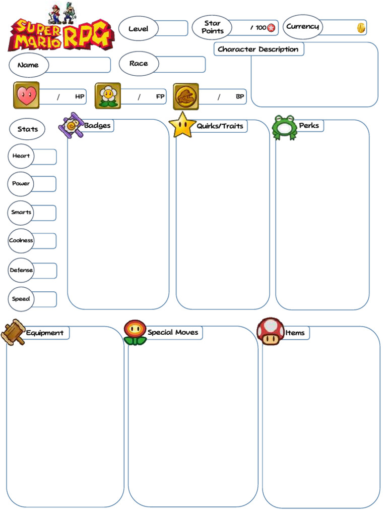 Character Stats Overview: Mario | PDF