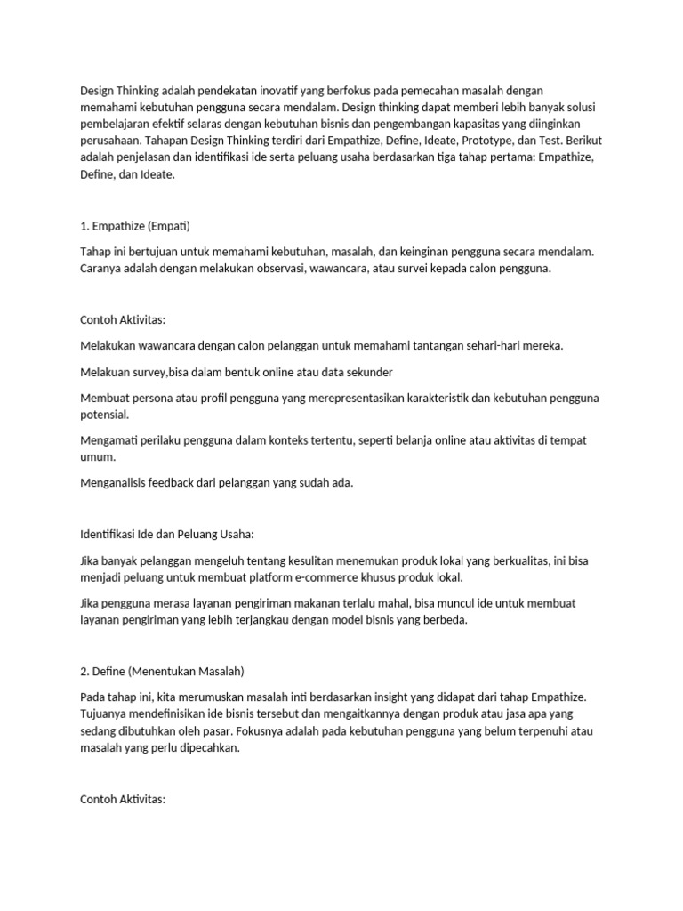 Soal No 1 Design Thinking | PDF