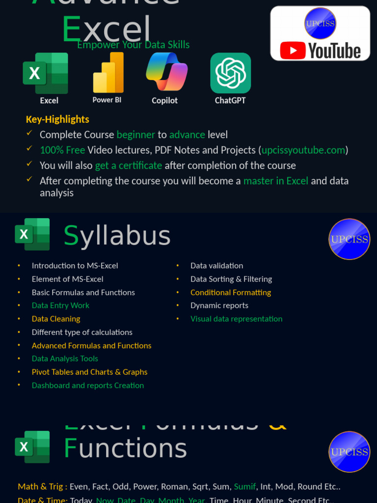 Excel Syllabus | PDF
