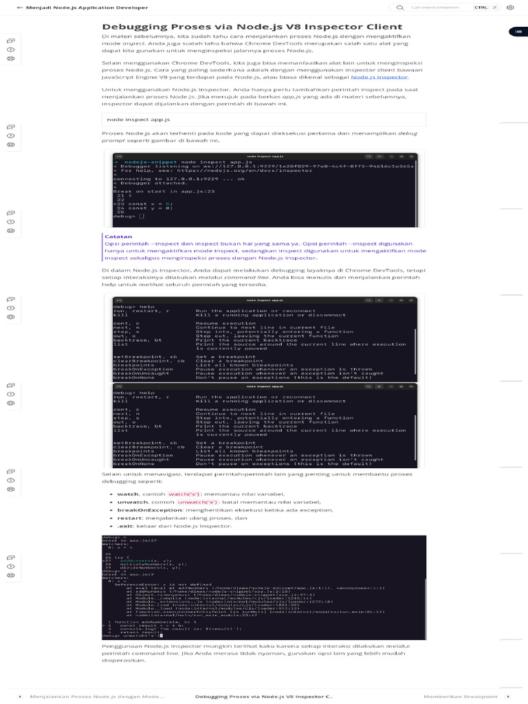 13.Debugging Proses via Node.js V8 Inspector Client | PDF