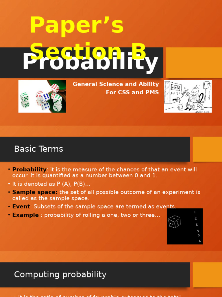Lecture 21 What is Probability Section B Ability Part CSS PMS General Science and Ability | PDF ...