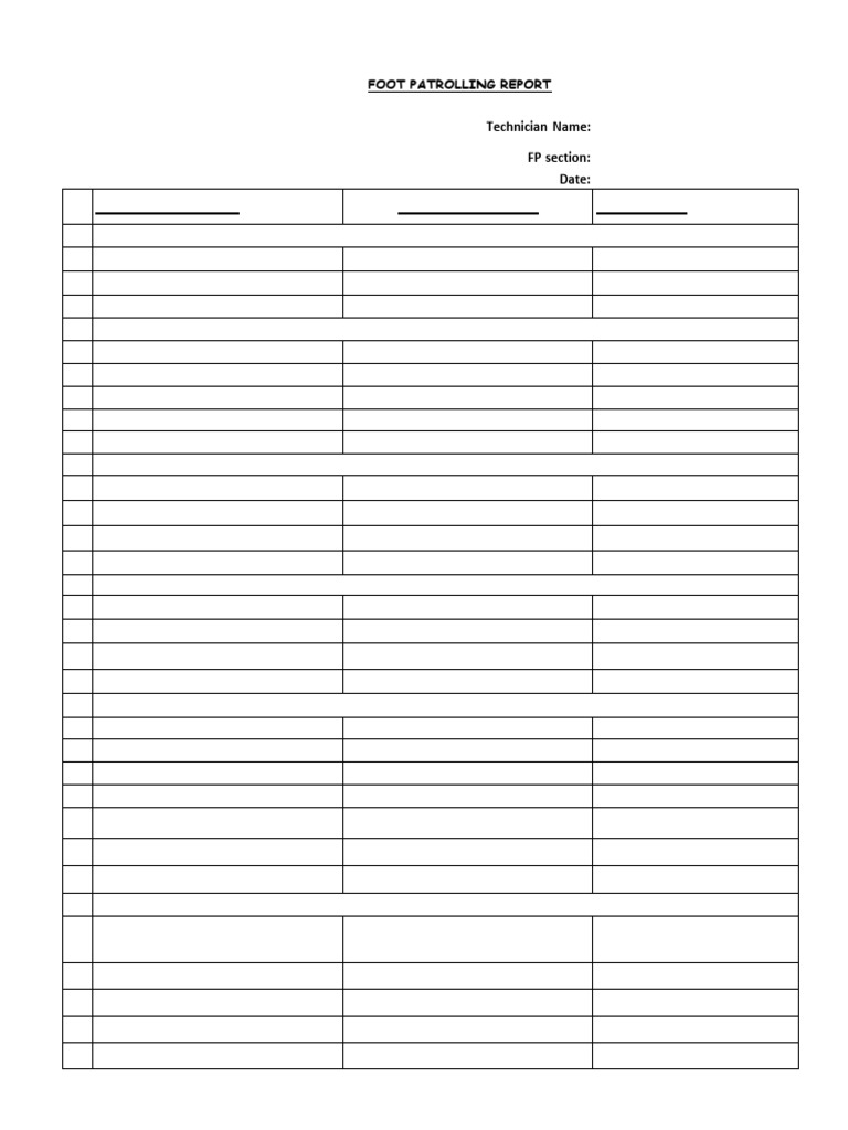 Foot Patrolling Format New | PDF | Insulator (Electricity) | Electrical ...