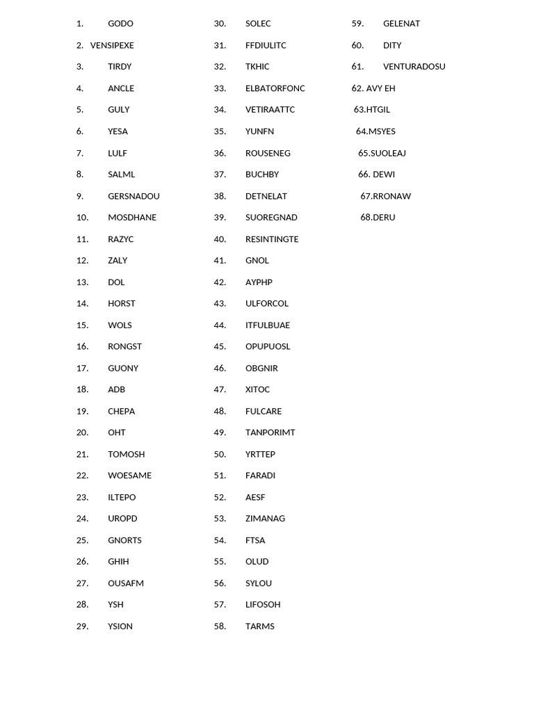 Scrabble Word Unscrambling Guide | PDF
