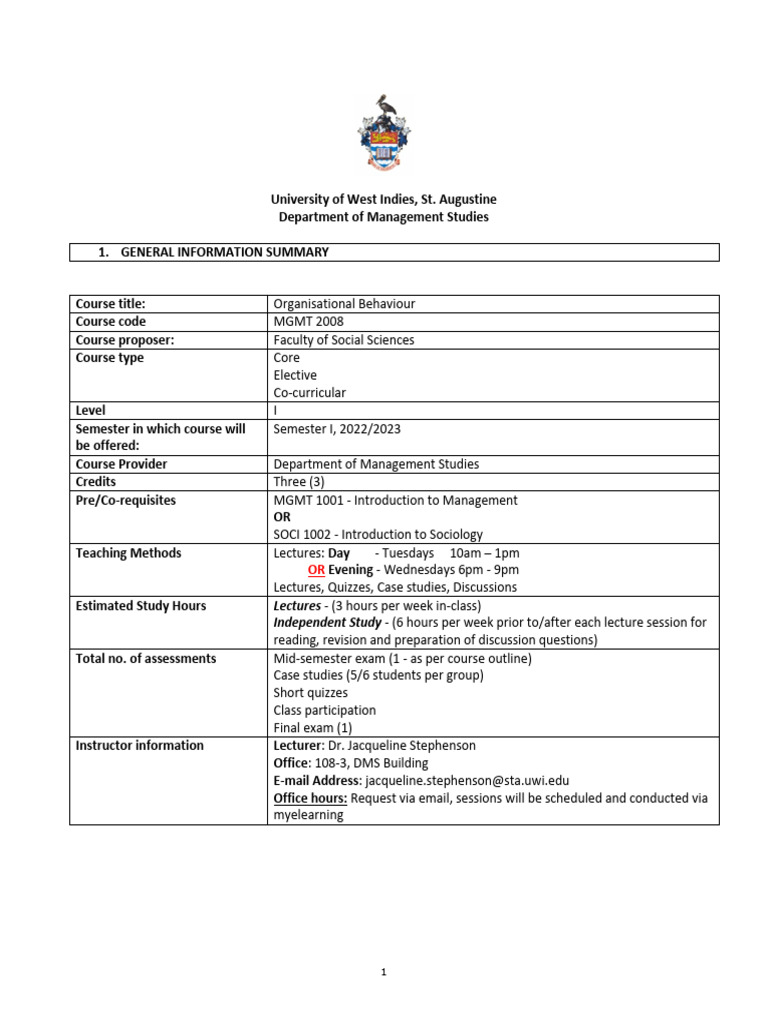 Course Outline - MGMT 2008 - 202324 | PDF | Knowledge | Critical Thinking