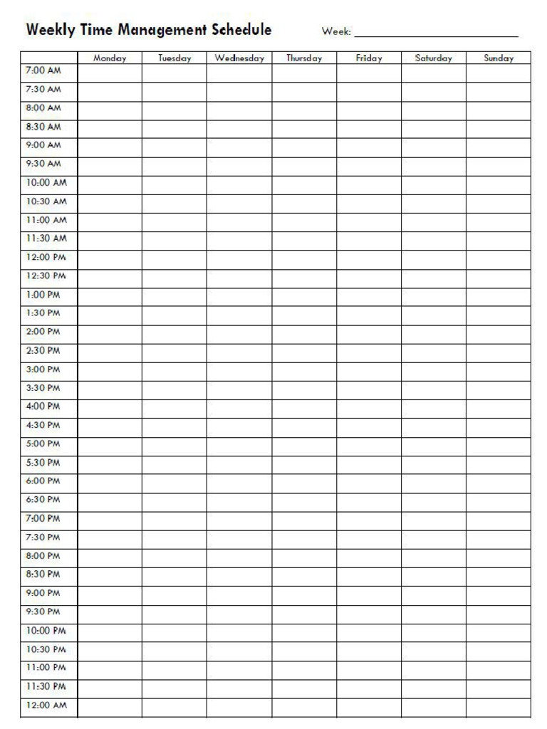 Weekly Time Schedule | PDF