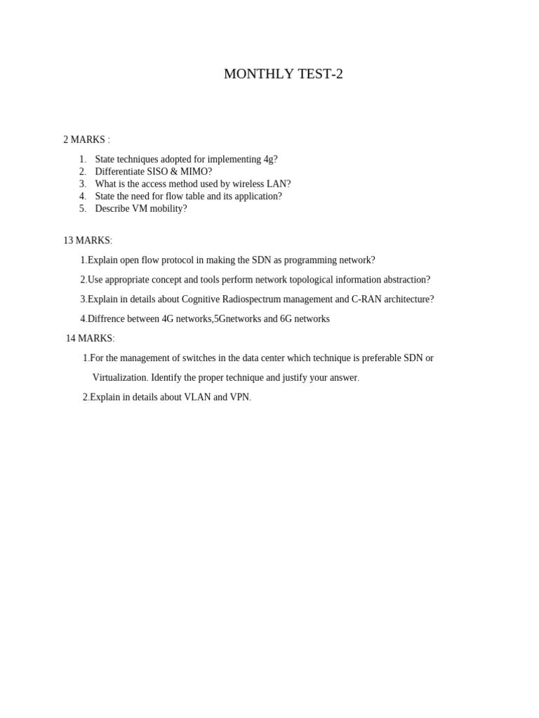 Monthly Test 2 | PDF