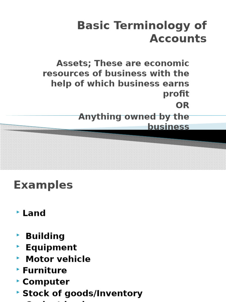 Basic Terminology of Accounts | PDF