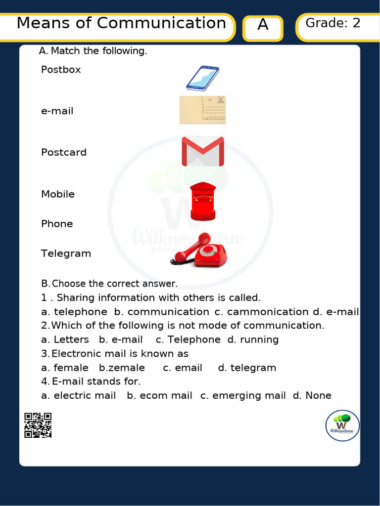 Grade 2 Communication Worksheet | PDF | Telephone | Communication