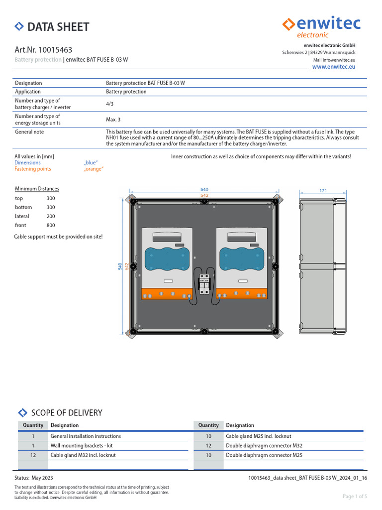 Enwitec BAT FUSE B-03 W Data Sheet | PDF | Fuse (Electrical ...