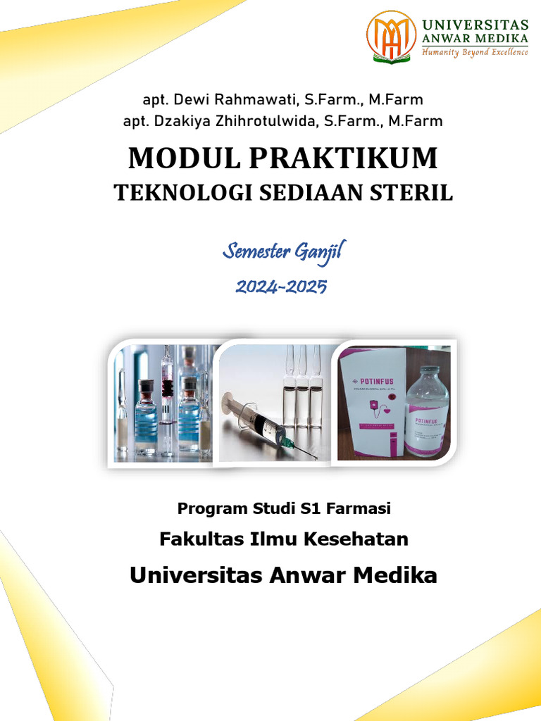 Modul Prak Teknologi Sediaan Steril TA 2024-2025 | PDF