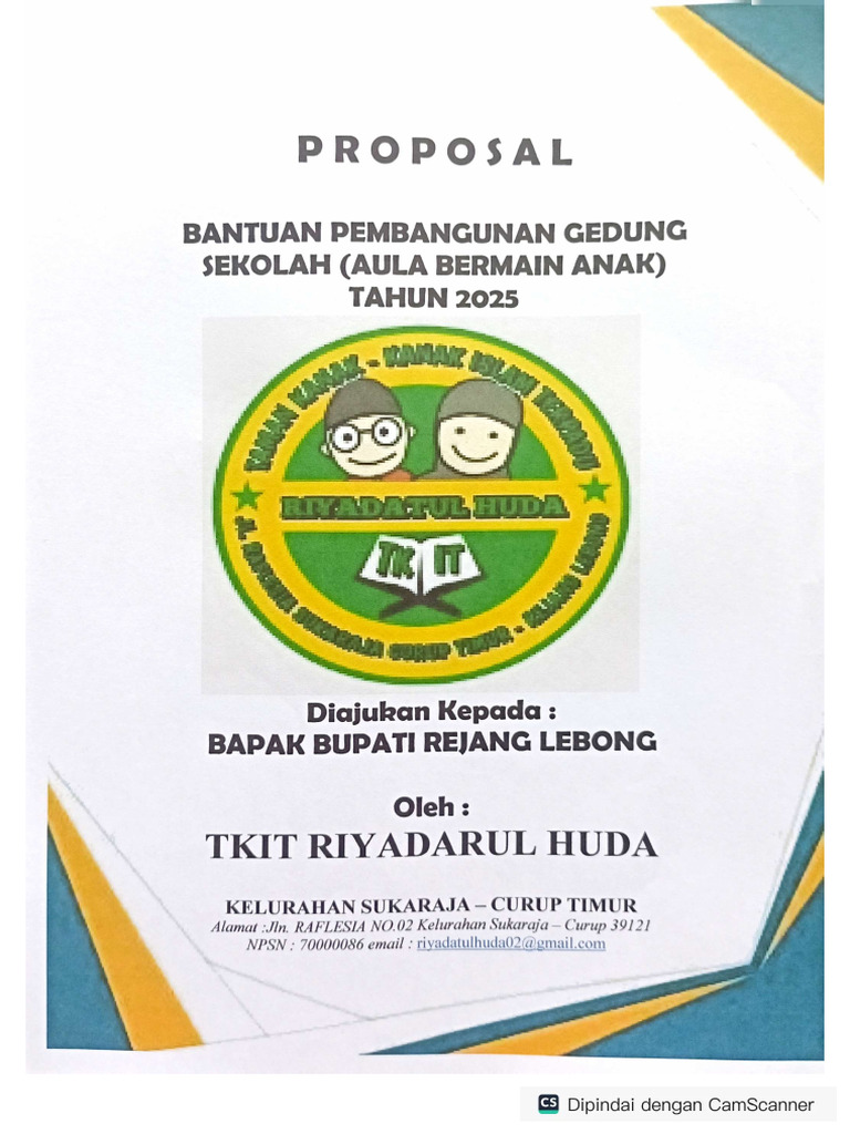 Proposal TKIT Riyadatul Huda | PDF