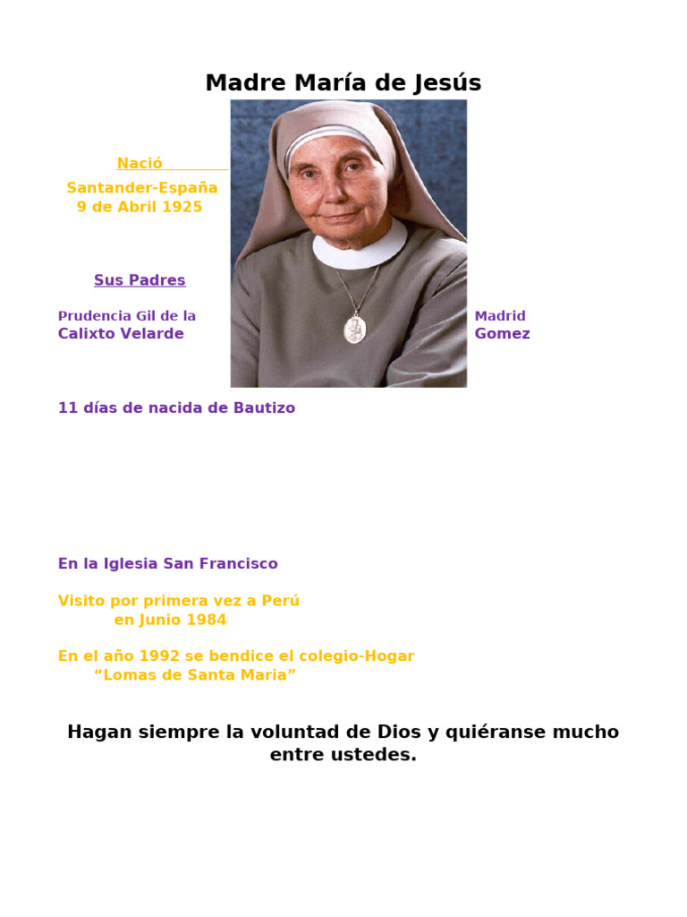 Madre María de Jesús Velarde: Vida y Legado | PDF