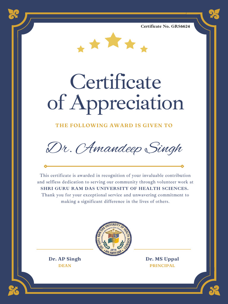 Certificate of Appreciation for Service | PDF