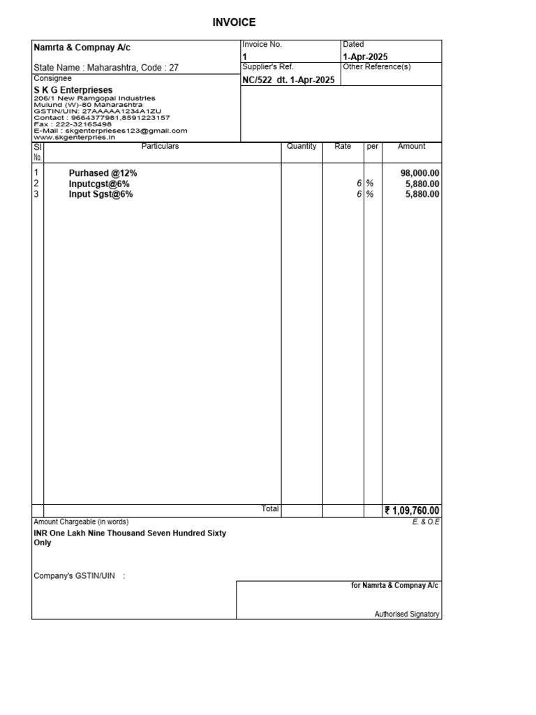 Invoice: State Name: Maharashtra, Code: 27 | PDF