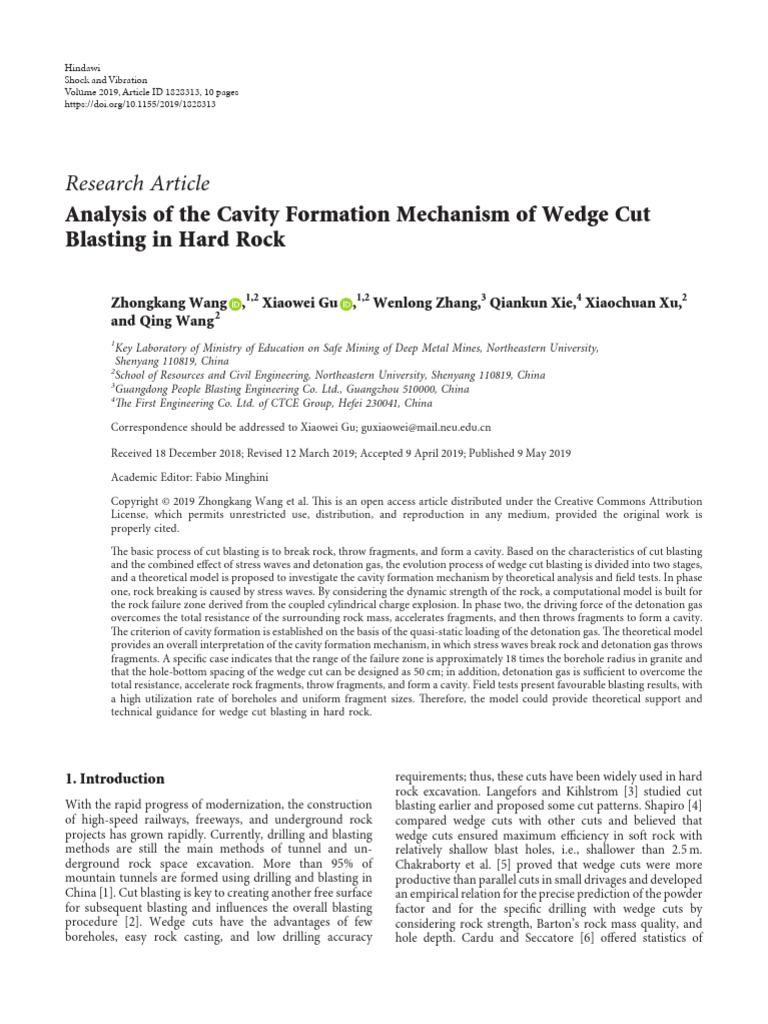 Analysis of The Cavity Formation Mechanism of Wedg | PDF | Strength Of ...