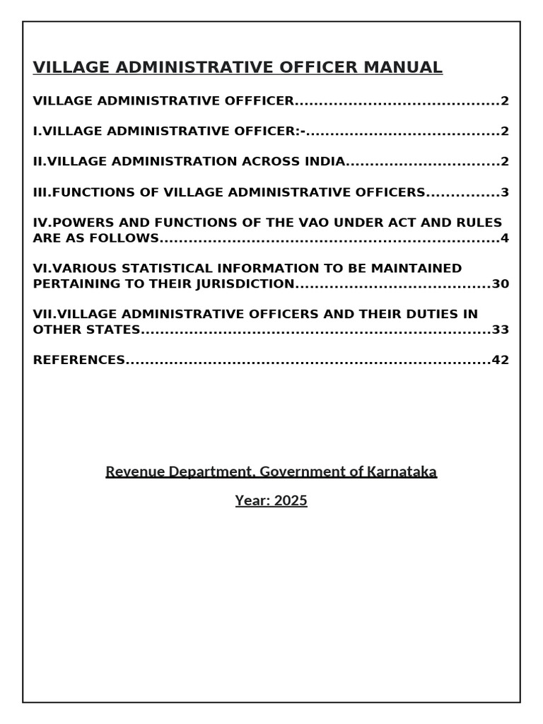 VAO Roles and Responsibilities Manual | PDF