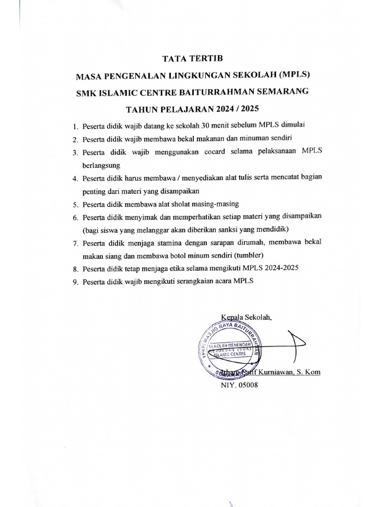 Tata Tertib MPLS 2024 | PDF