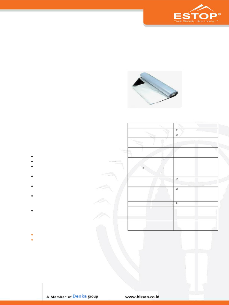 ESTOP TDS - Estoproof 200 (F) R1 Cross Laminated Film | PDF | Concrete | Building Materials