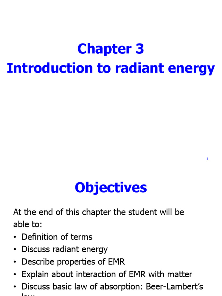 Chapter 3 Introduction To Radiant Energy | PDF | Electromagnetic ...