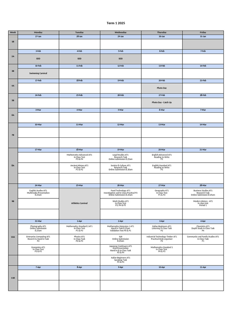 2025 Academic Calendar and Assessments | PDF | Liberal Arts Education ...