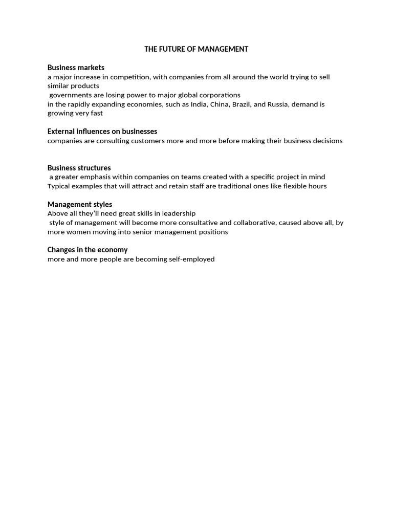 The Future of Management | PDF