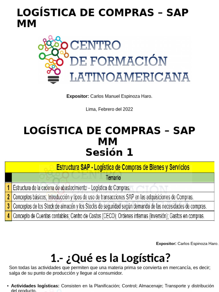 LOGISTICA-DE-COMPRAS-SESION-1-SAP-MM | PDF | Planificación de recursos ...