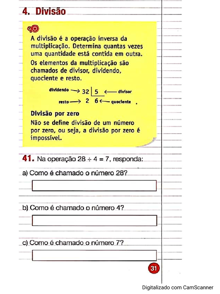Divisão - Conceitos e Tarefas | PDF