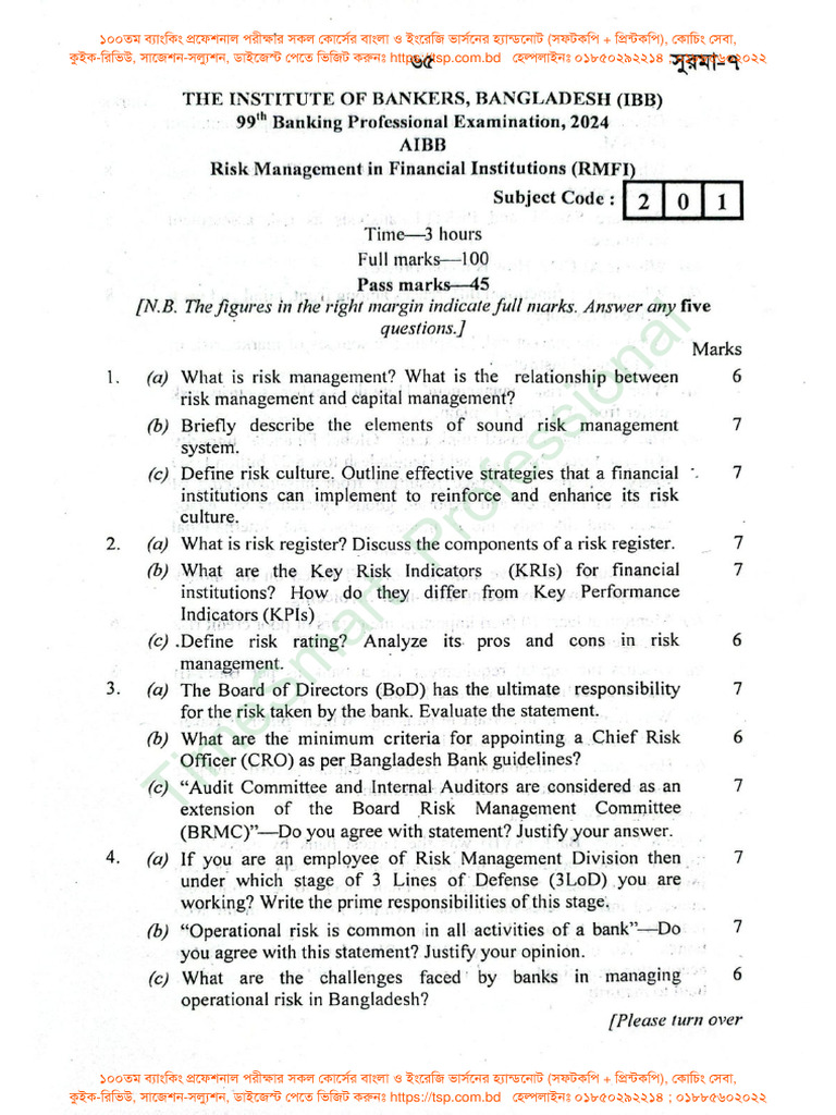 RMFI Question 99 IBB Exam | PDF