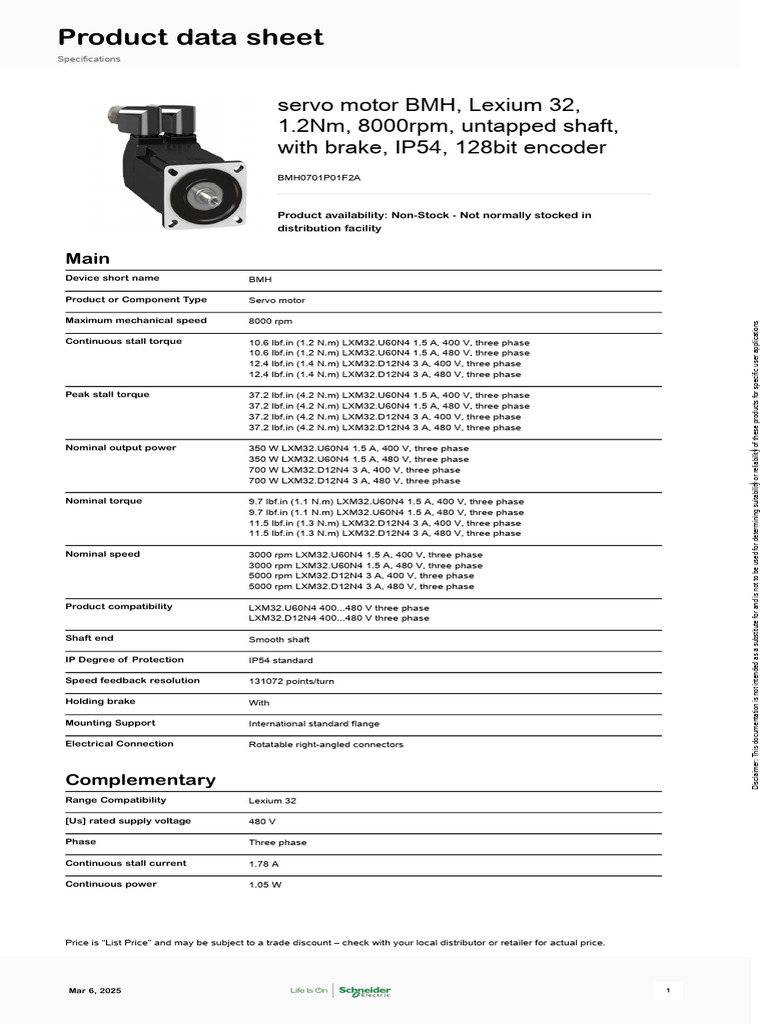 Schneider Electric - Lexium-32-Servo-Drives-Motors - BMH0701P01F2A ...